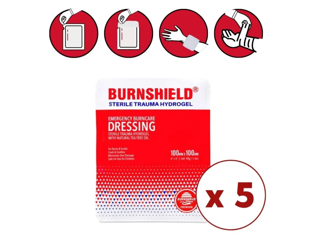 Compresse pour brulure hydrogel Burnshield - Lot de 5 - SMSP